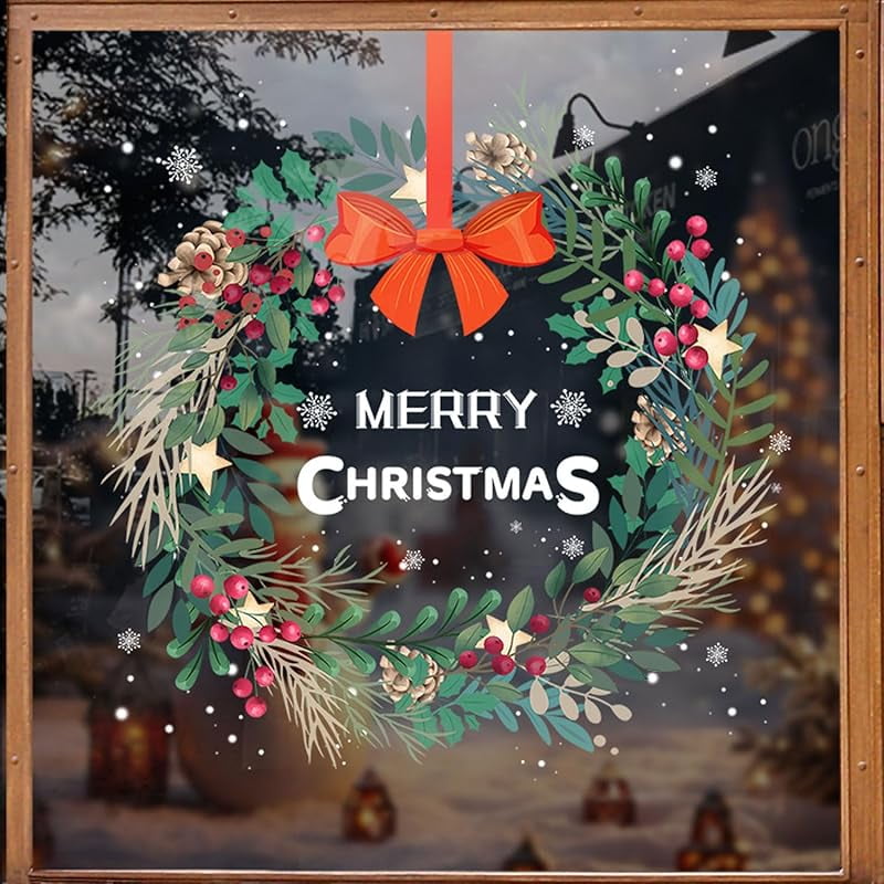 1 Pcs Christmas Dog Puppy Window Clings Reusable Pet Dogs Looking at ...