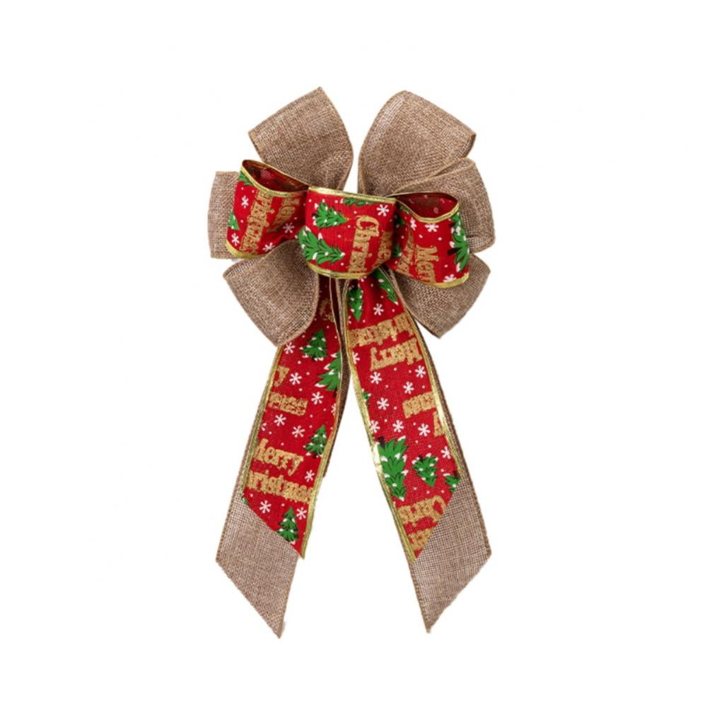 1 Pcs Christmas Wreath Bow Red Bow 7 Inch Christmas Red Velvet Bows for ...