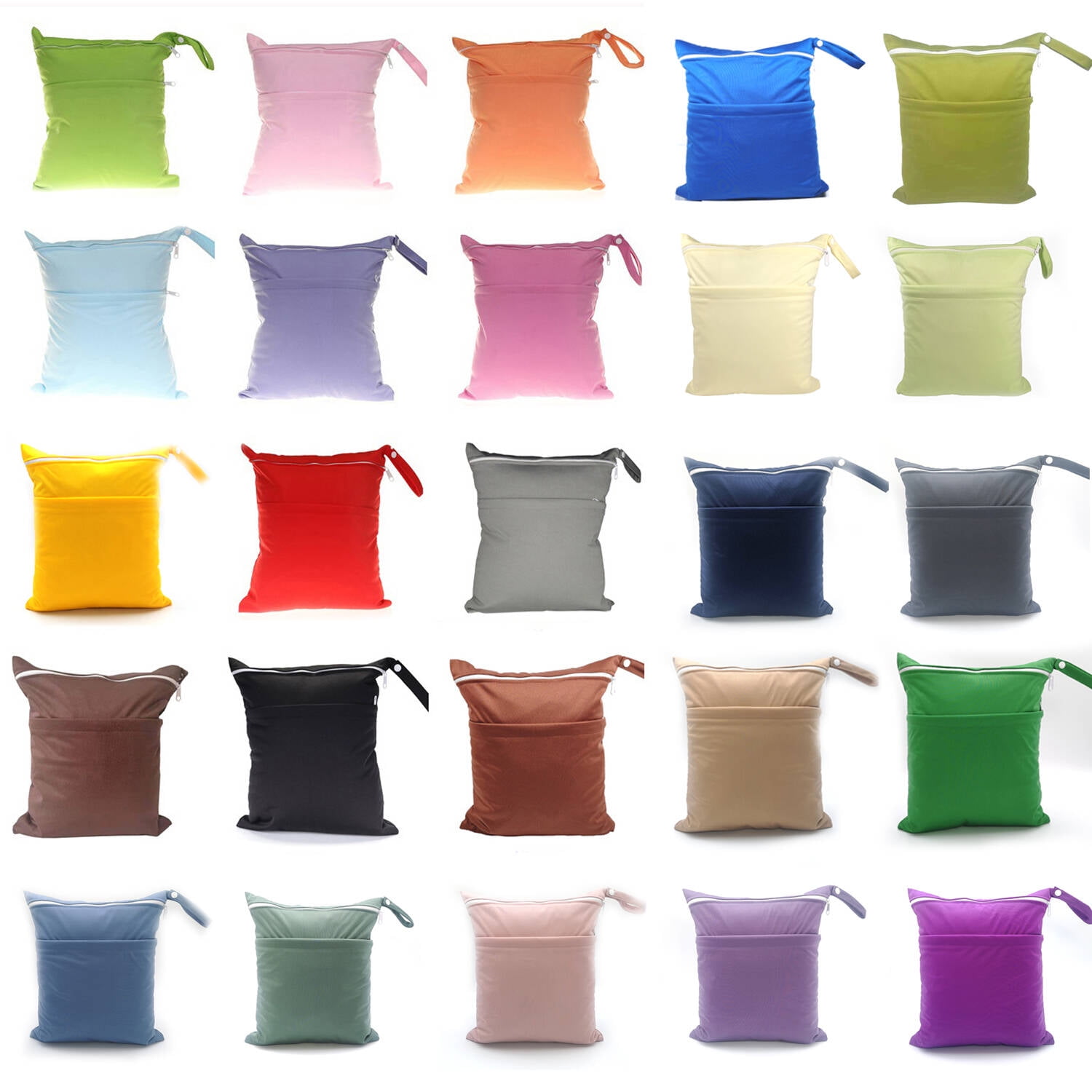 1 Pcs Cloth Diaper Wet Dry Bags Waterproof Reusable with Two Zippered ...