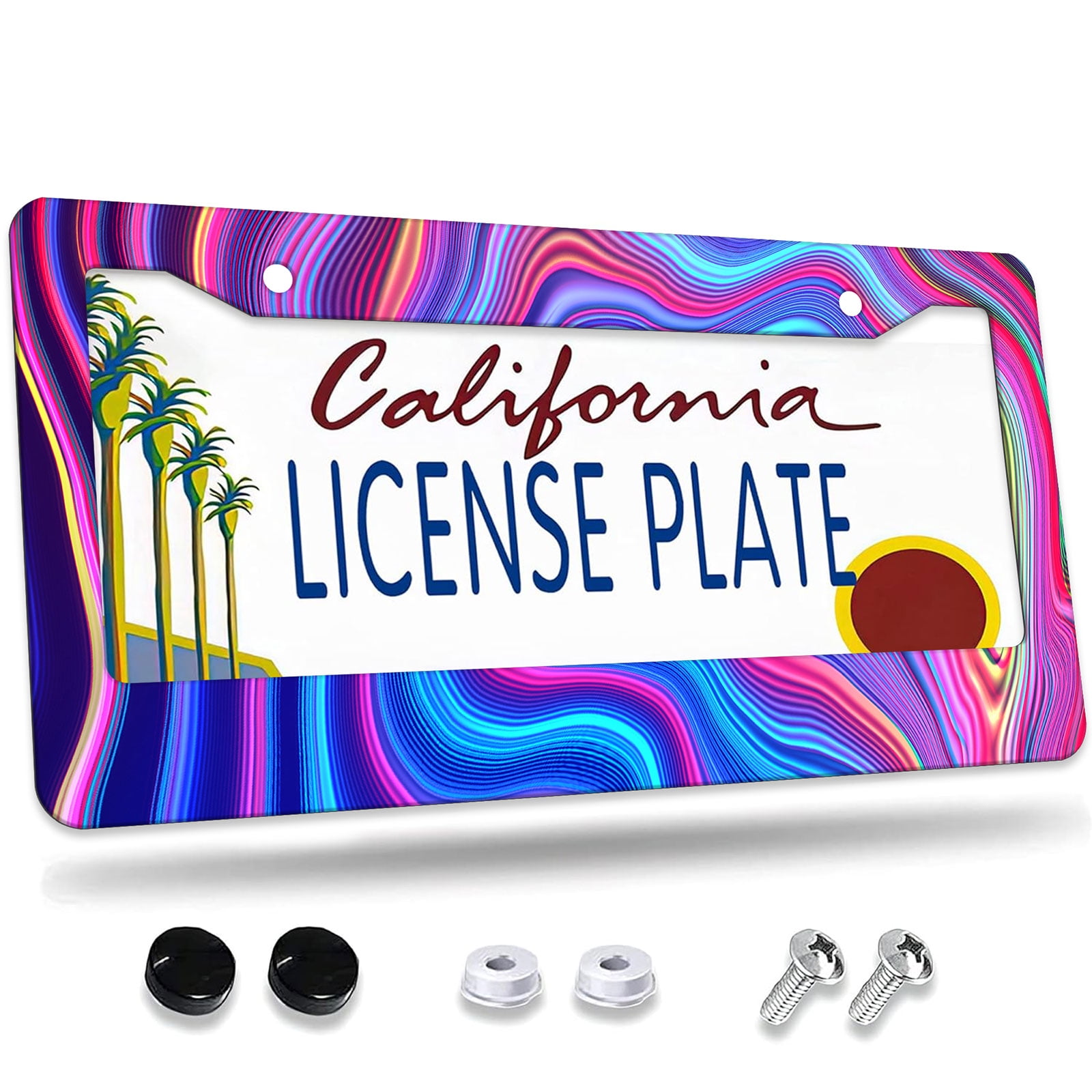 1 Pcs Color Waves License Plate Frame,License Plate Cover for Car ...