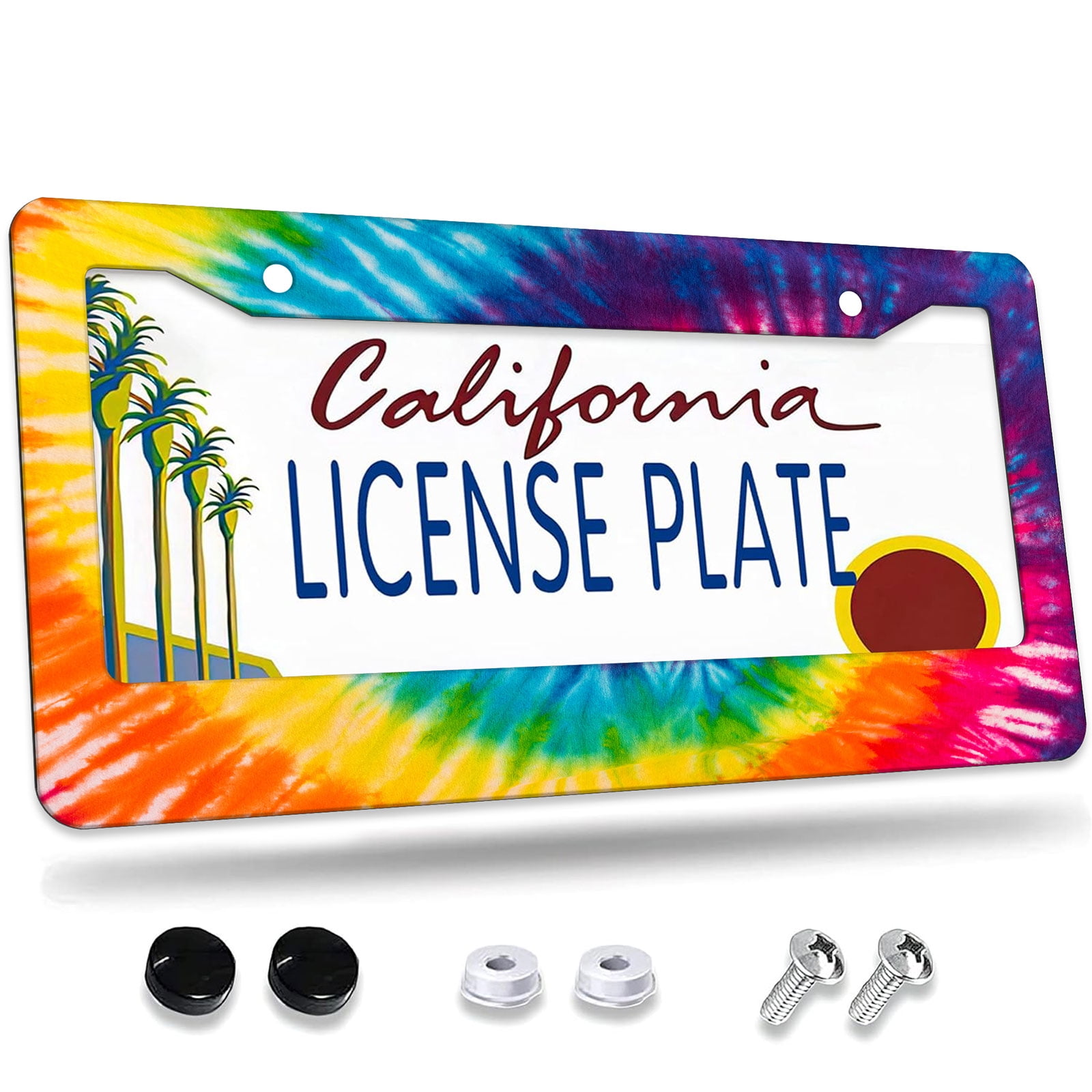 1 Pcs Colorful Tie Dye License Plate Frame,License Plate Cover for Car ...