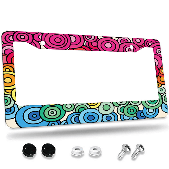 1 Pcs Colorful Concentric Circles License Plate Frame, License Plate ...