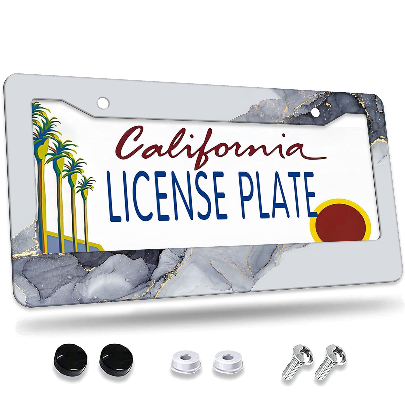 1 Pcs Colorful Floral License Plate Frame,License Plate Cover for Car ...