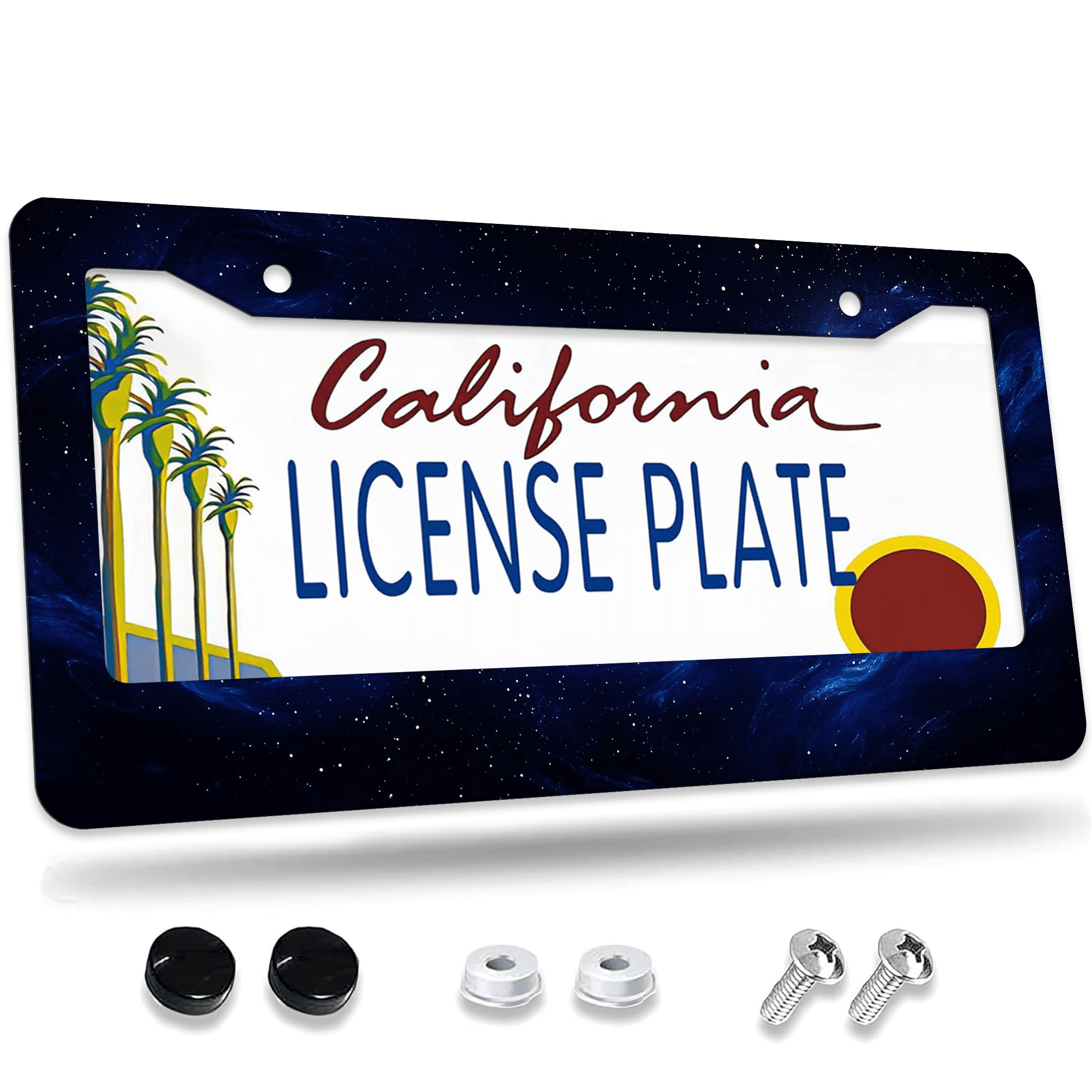 1 Pcs Cosmic Nebula License Plate Frame, License Plate Cover for Car ...
