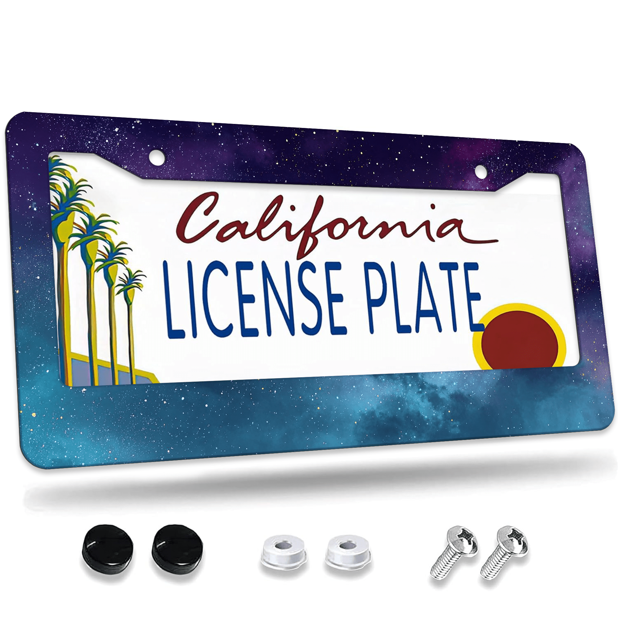1 Pcs Cosmic Sky License Plate Frame, License Plate Cover for Car ...