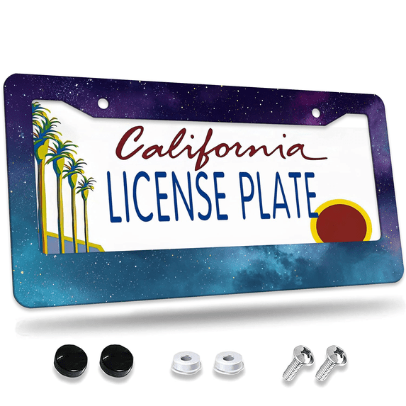 1 Pcs Cosmic Sky License Plate Frame, License Plate Cover for Car ...