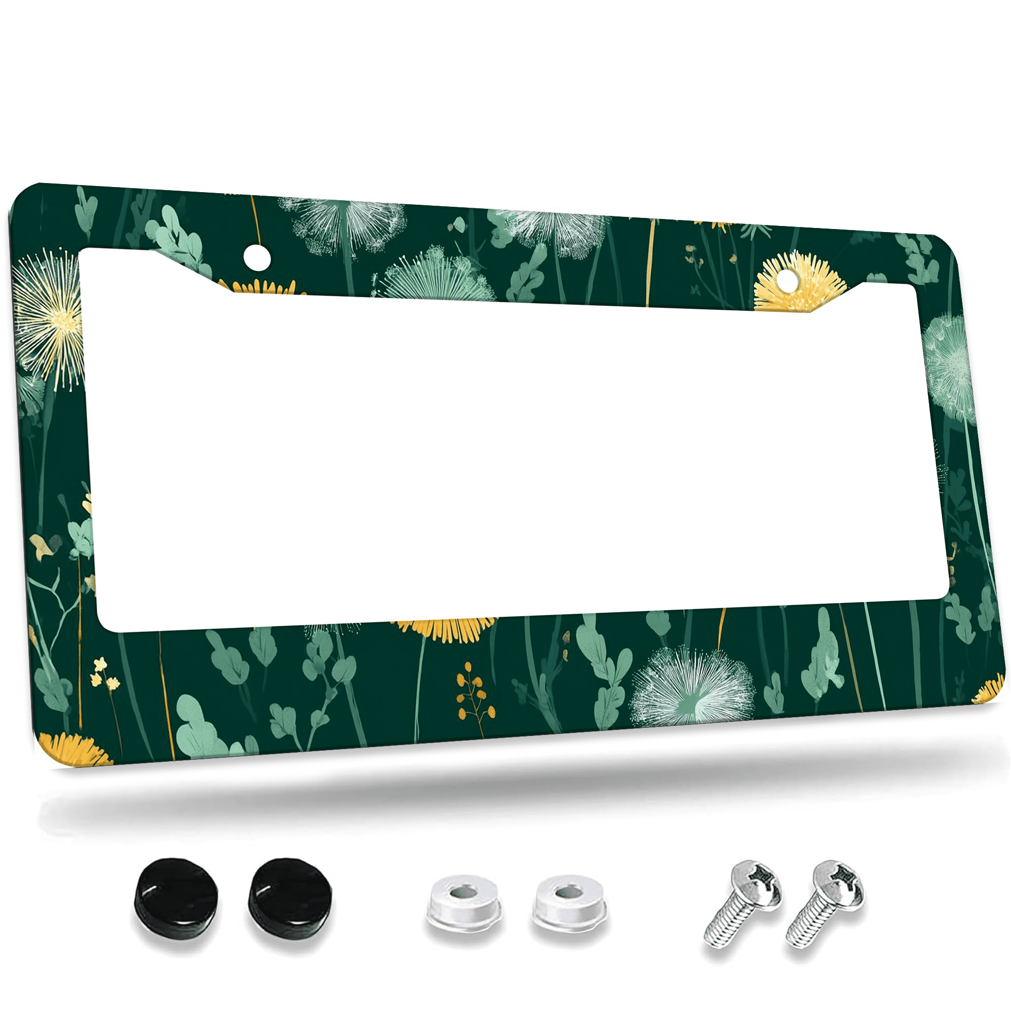 1 Pcs Dandelion and flower License Plate Frame, License Plate Cover for ...