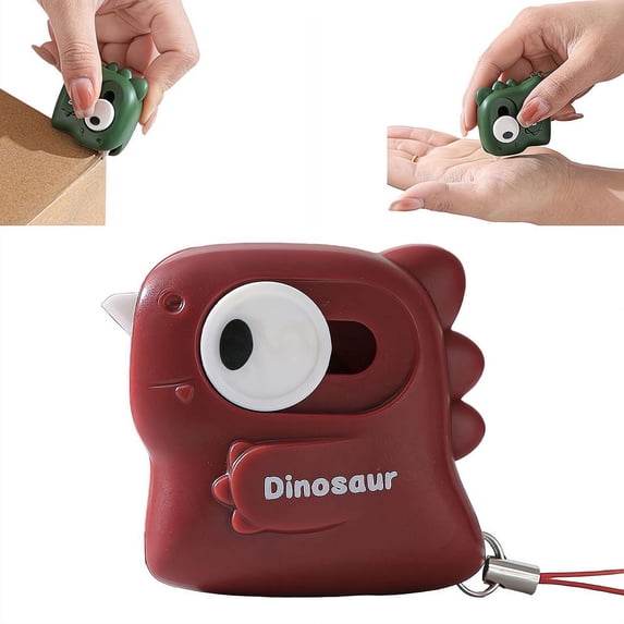 1 Pcs Dinosaur Box Cutter with Auto-Retracting Ceramic Blade, 3-in-1 ...