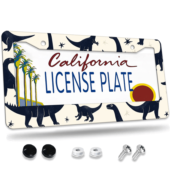 1 Pcs Dinosaur License Plate Frame, License Plate Cover for Car ...