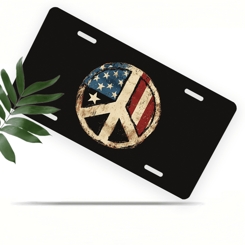 1 Pcs Durable License Plate Covers & Frames, Peace Sign For Decorative ...