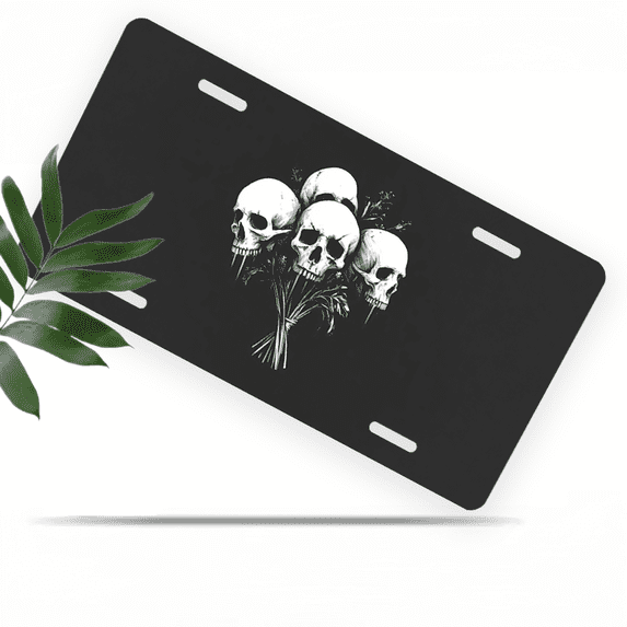 1 Pcs Durable License Plate Covers & Frames, Skulls For Decorative ...