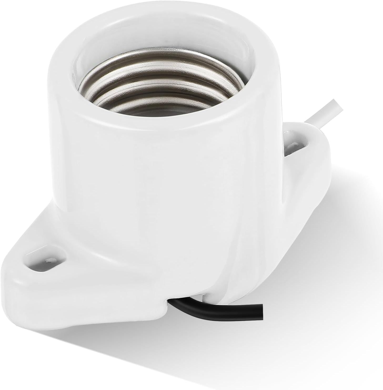 1 Pcs E26 Light Socket Porcelain Lamp Holder Socket Medium Keyless Threaded Base with Two Hole ...