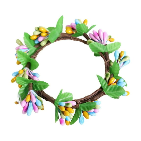 1 Pcs Easter Candle Rings Wreaths,Artificial Spring Berry Candle Holder ...