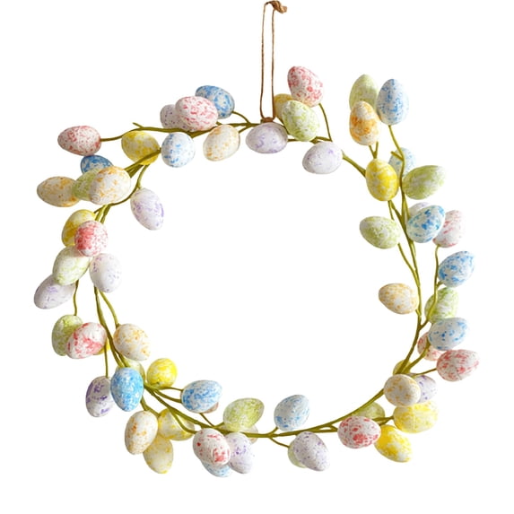 1 Pcs Easter Egg Candle Rings Wreaths,14.1''x14.1'' Artificial Spring ...