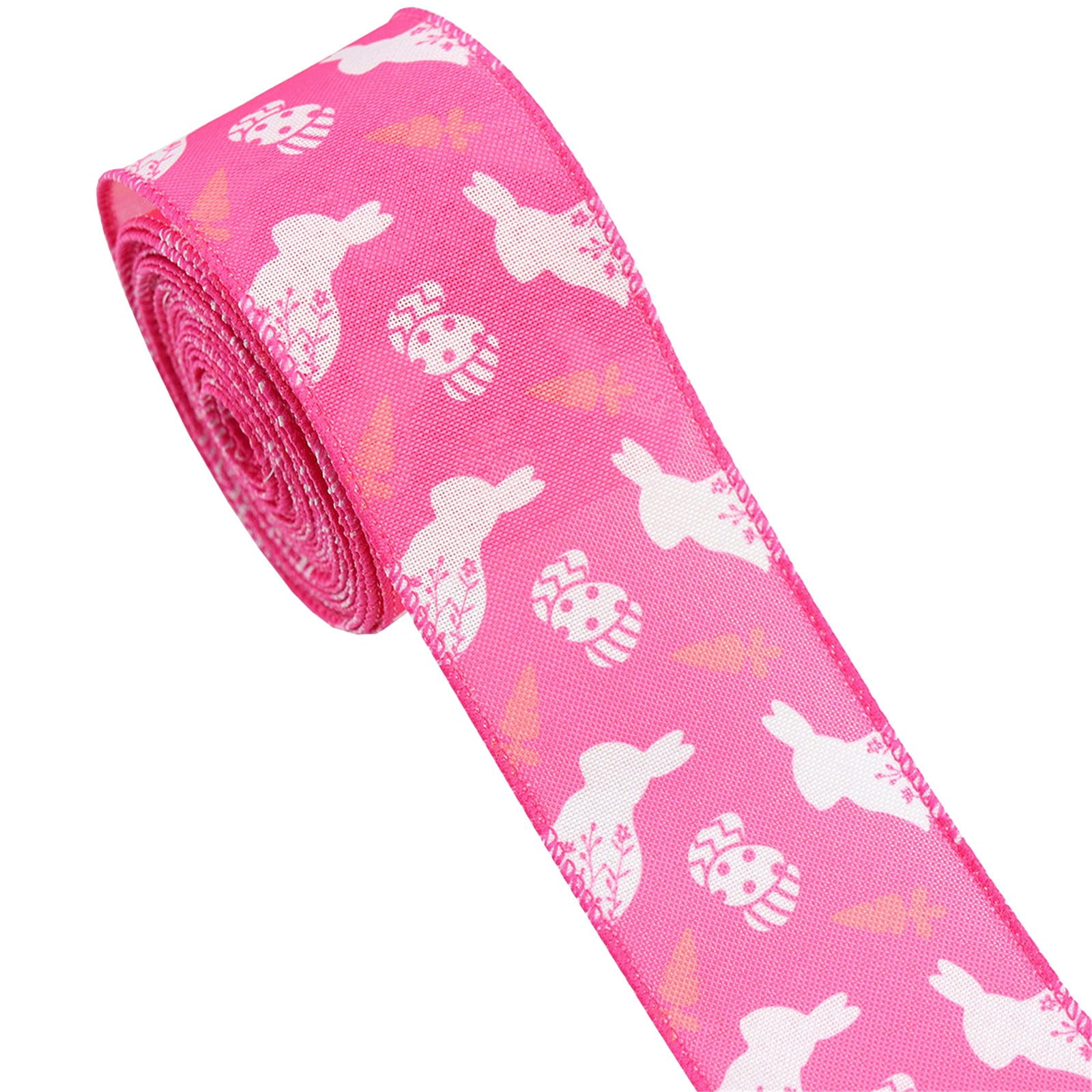 1 Pcs Easter Spring Wired Ribbon Roll,4.92 Yards Easter Bunny Wired ...