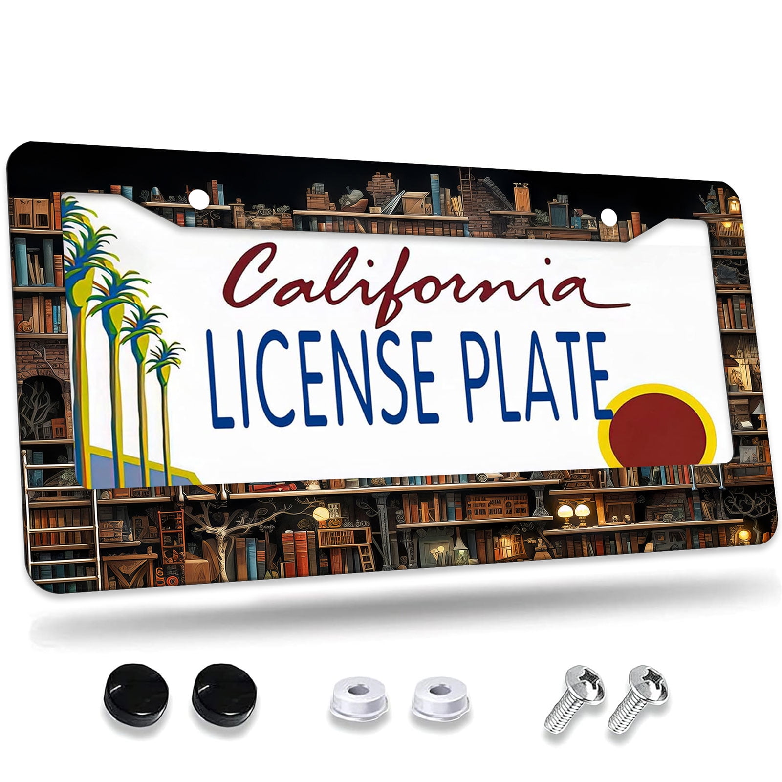 1 Pcs Enchanted Bookcase Wonderland License Plate Frame,License Plate ...