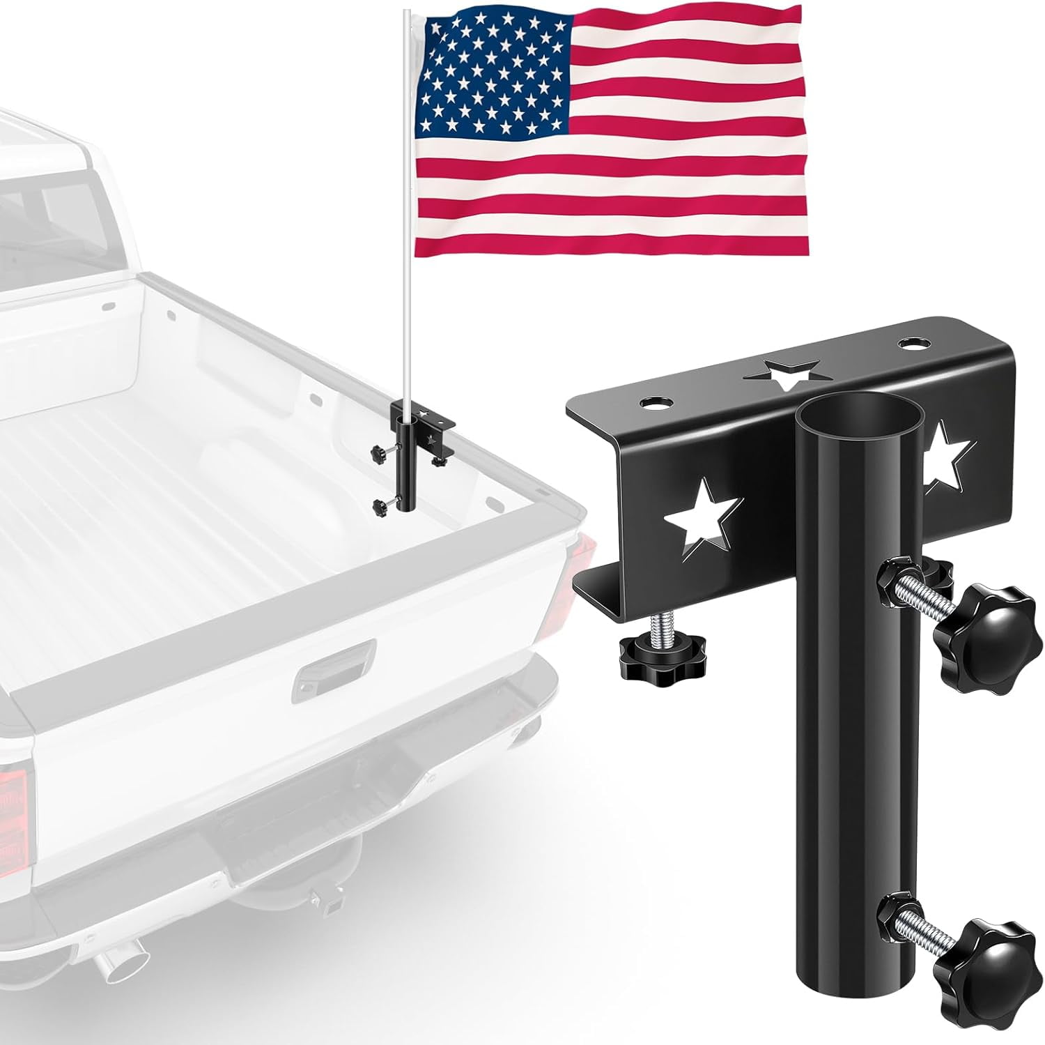 1 Pcs Flag Holder for Truck Flagpole Mount Kit up to 1.4" Flagpole ...