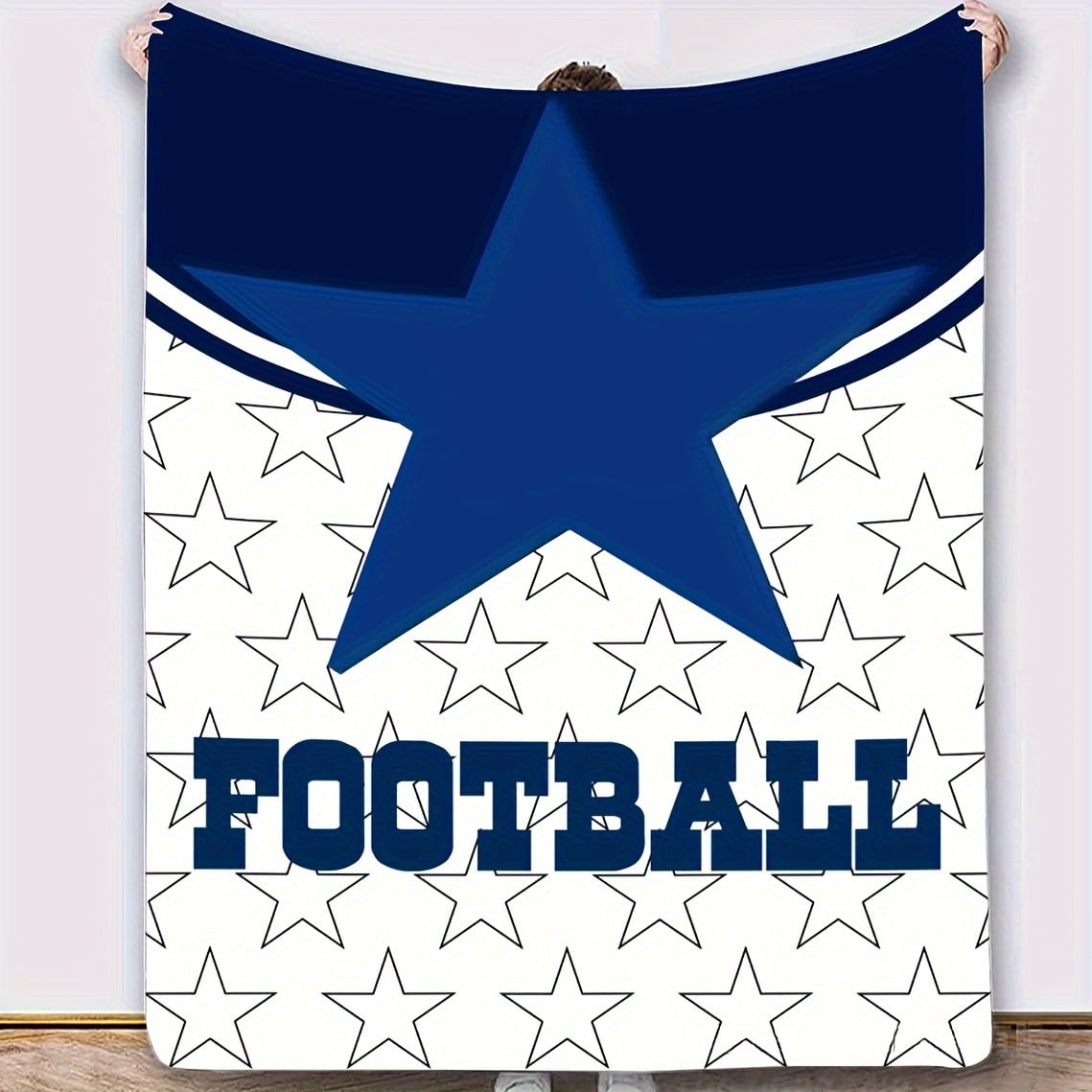 1 Pcs Flannel Football Five Dot Print Blanket Blanket Nap Blanket Soft ...