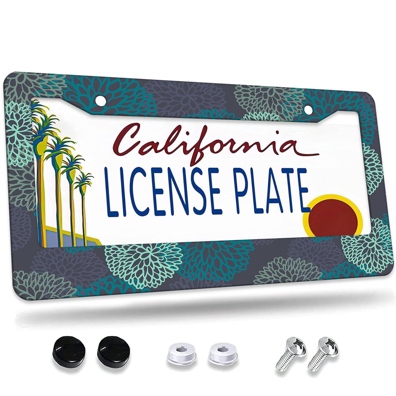 1 Pcs Floral inspired Abstract Design License Plate Frame,License Plate ...