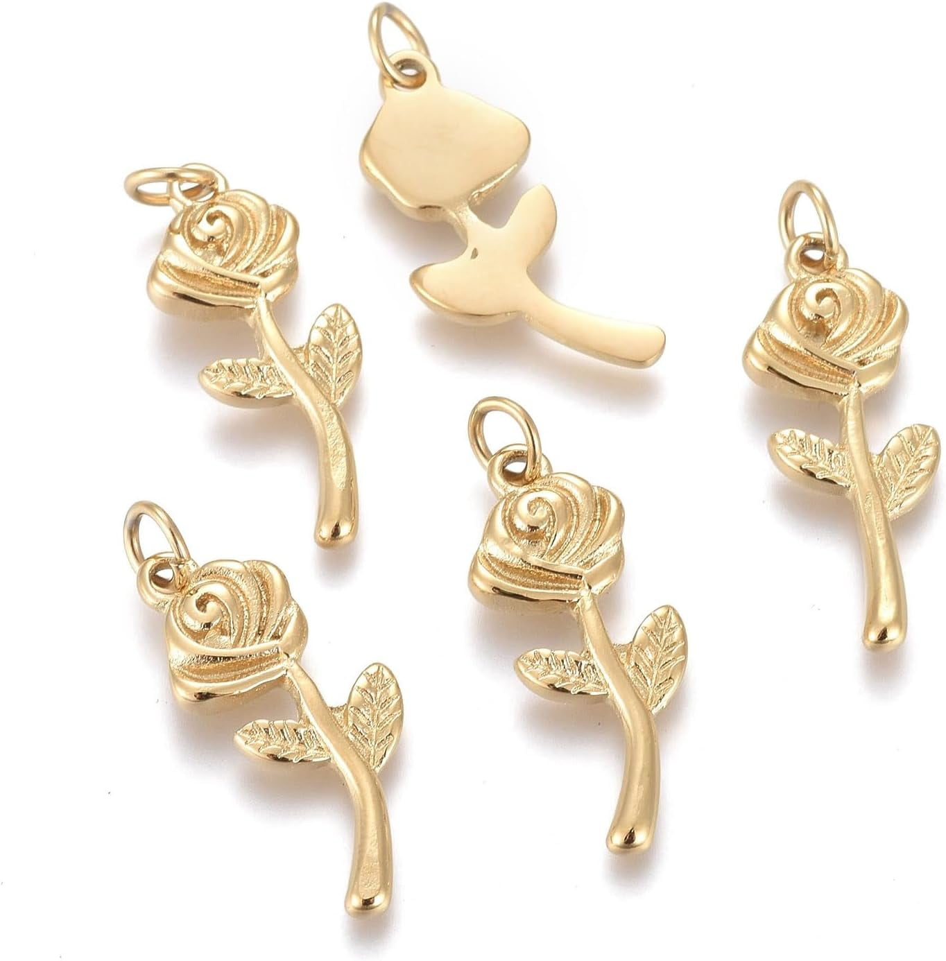 1 Pcs Flower Pendant Charms Ion Plating(IP) 304 Stainless Steel ...