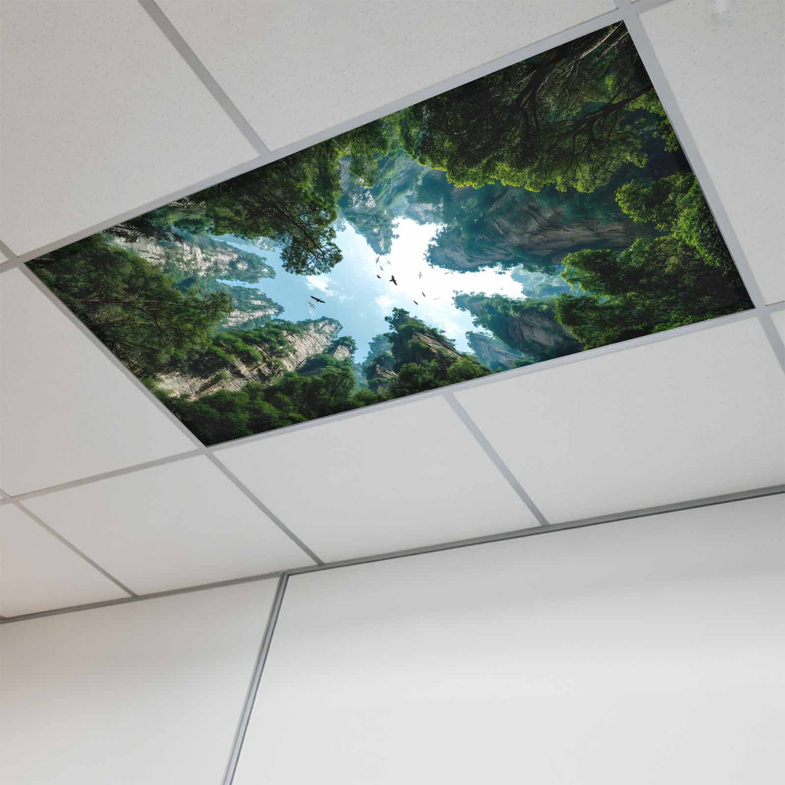 1 Pcs Forest Mountains Fluorescent Light Covers Natural Landscape Trees ...