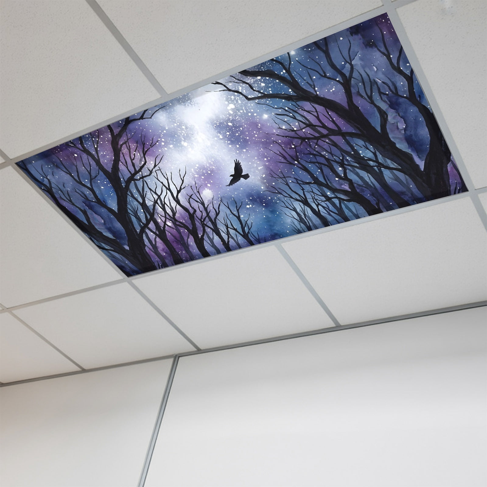 1 Pcs Forest Trees Fluorescent Light Covers Mystical Moonlight Dark ...