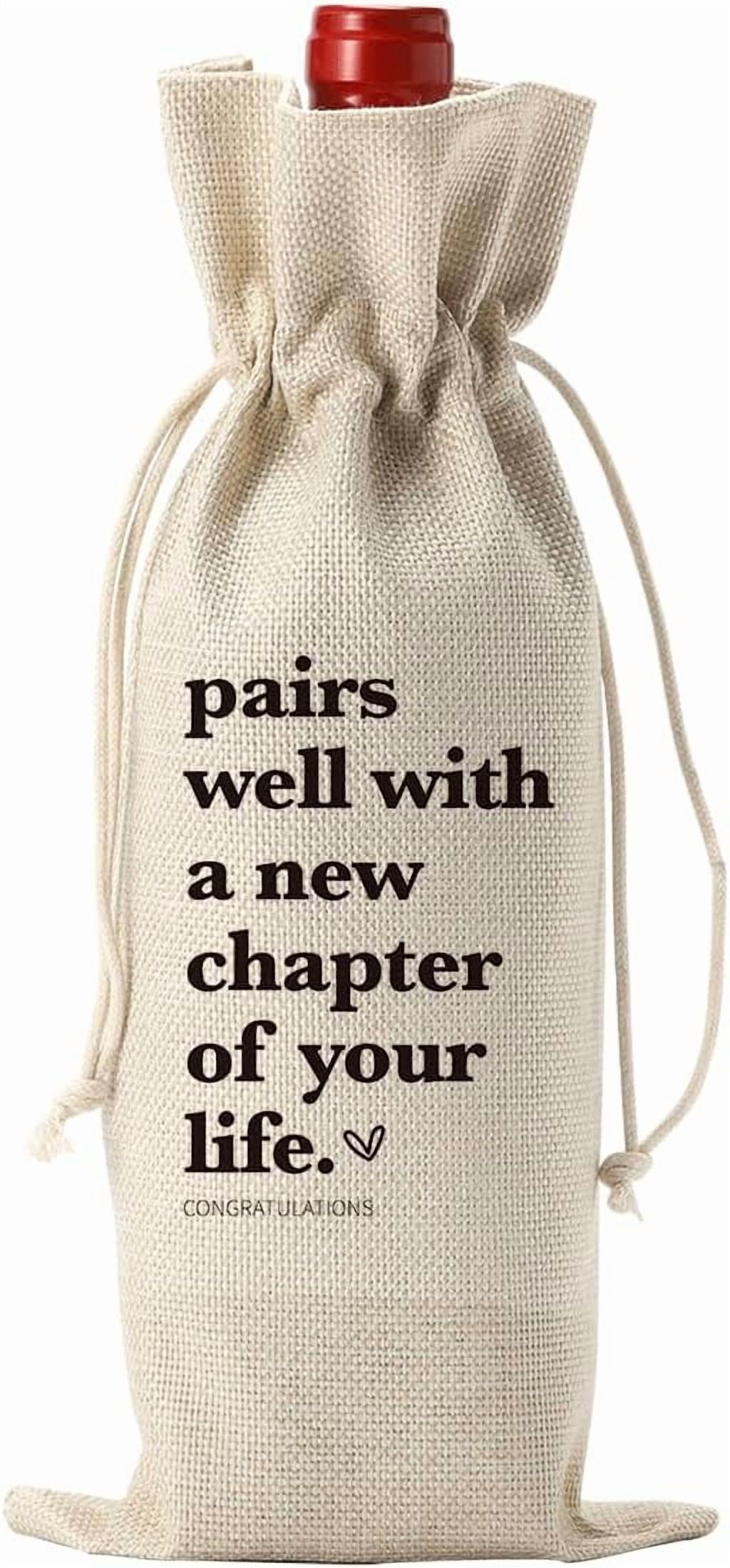 1 Pcs Funny New Chapter Wine Bag New Beginnings Gifts for Women Men ...