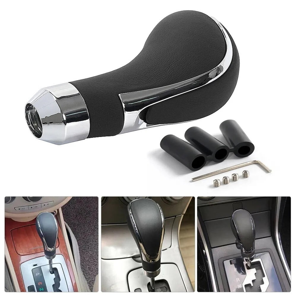 1 pcs Gear Shift Knob Manual Shifter Lever Handle Black Leather for ...