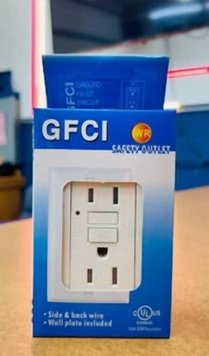1 Pcs Gfci Outlet 15A Safety Receptacle W/Wall Plate Led Trip Indicator ...