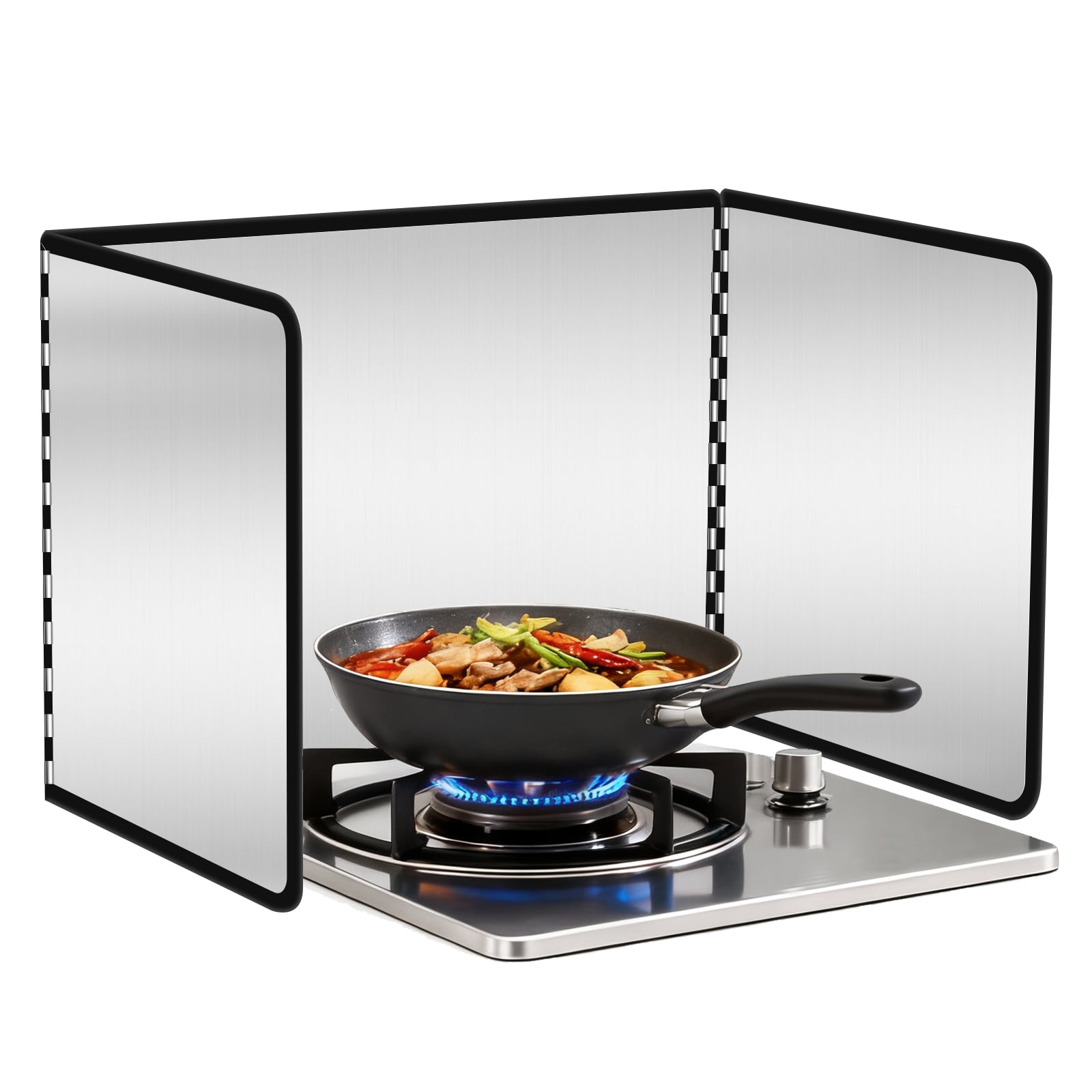 3 Sided Foldable Splatter Guard, Small Size Galvanized Steel Grease ...