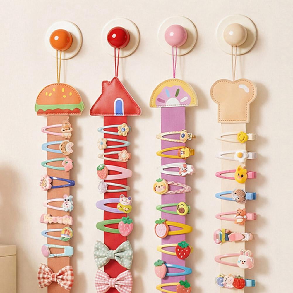 1 Pcs Hair Clip Organizer Strap, PU Leather and Canvas Hanging Strip ...