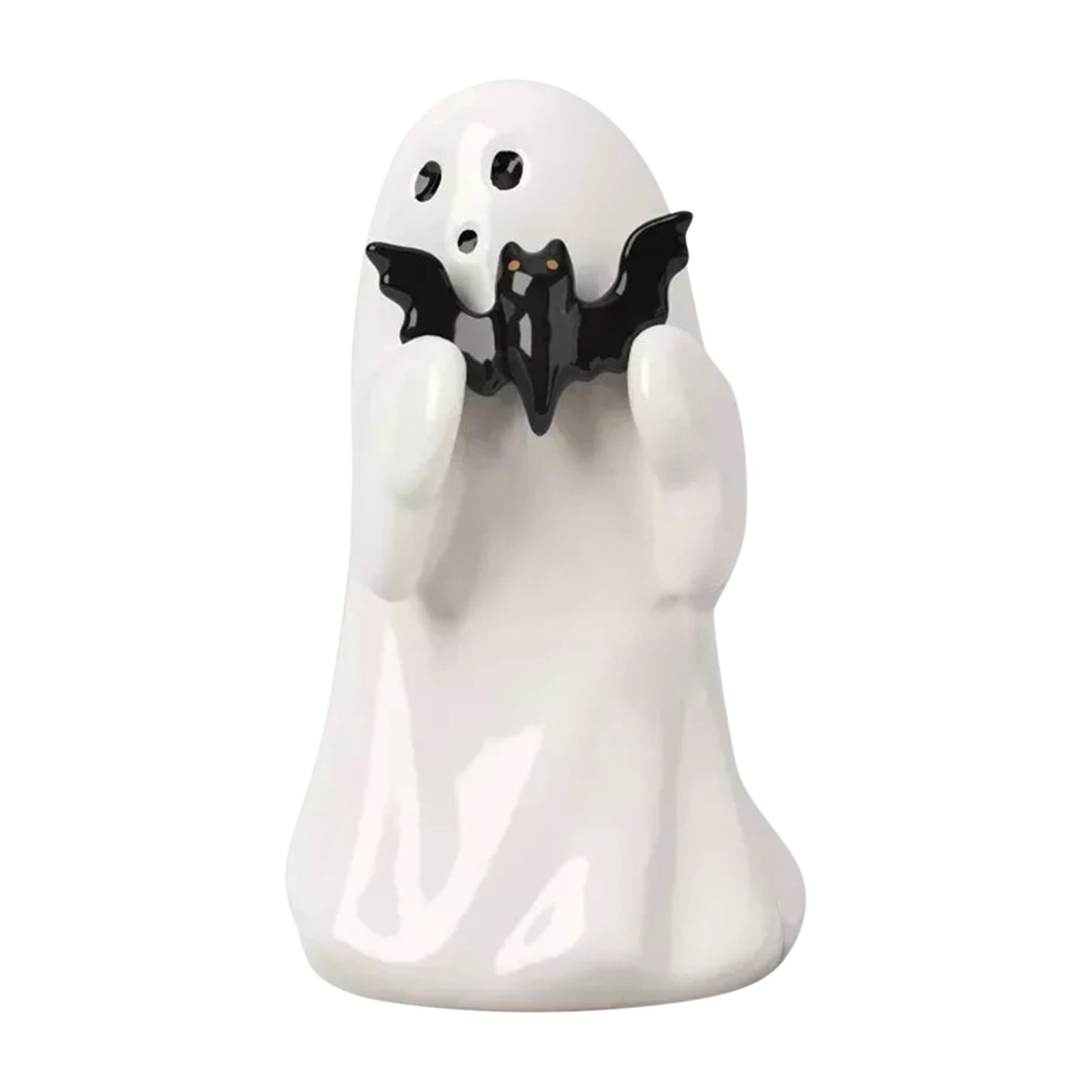 1 Pcs Halloween Mini Ghosts Decorations,Holding Bat Pink Pumpkin Ghost ...
