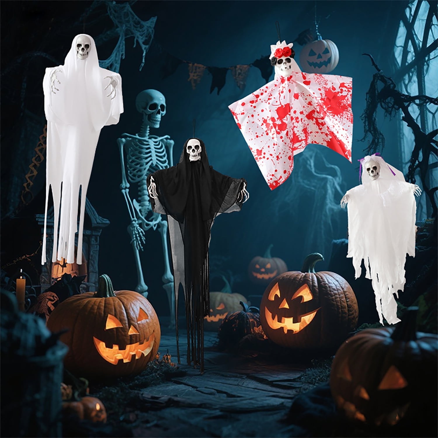 1 Pcs Halloween Skull Gauze Ghost Face Is Halloween Ghost Festival ...