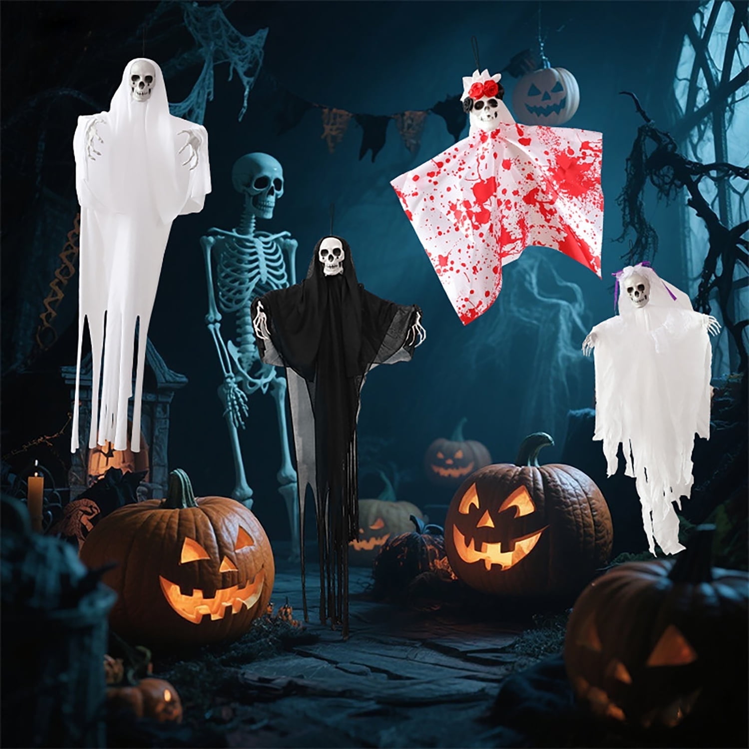 1 Pcs Halloween Skull Gauze Ghost Face Is Halloween Ghost Festival ...
