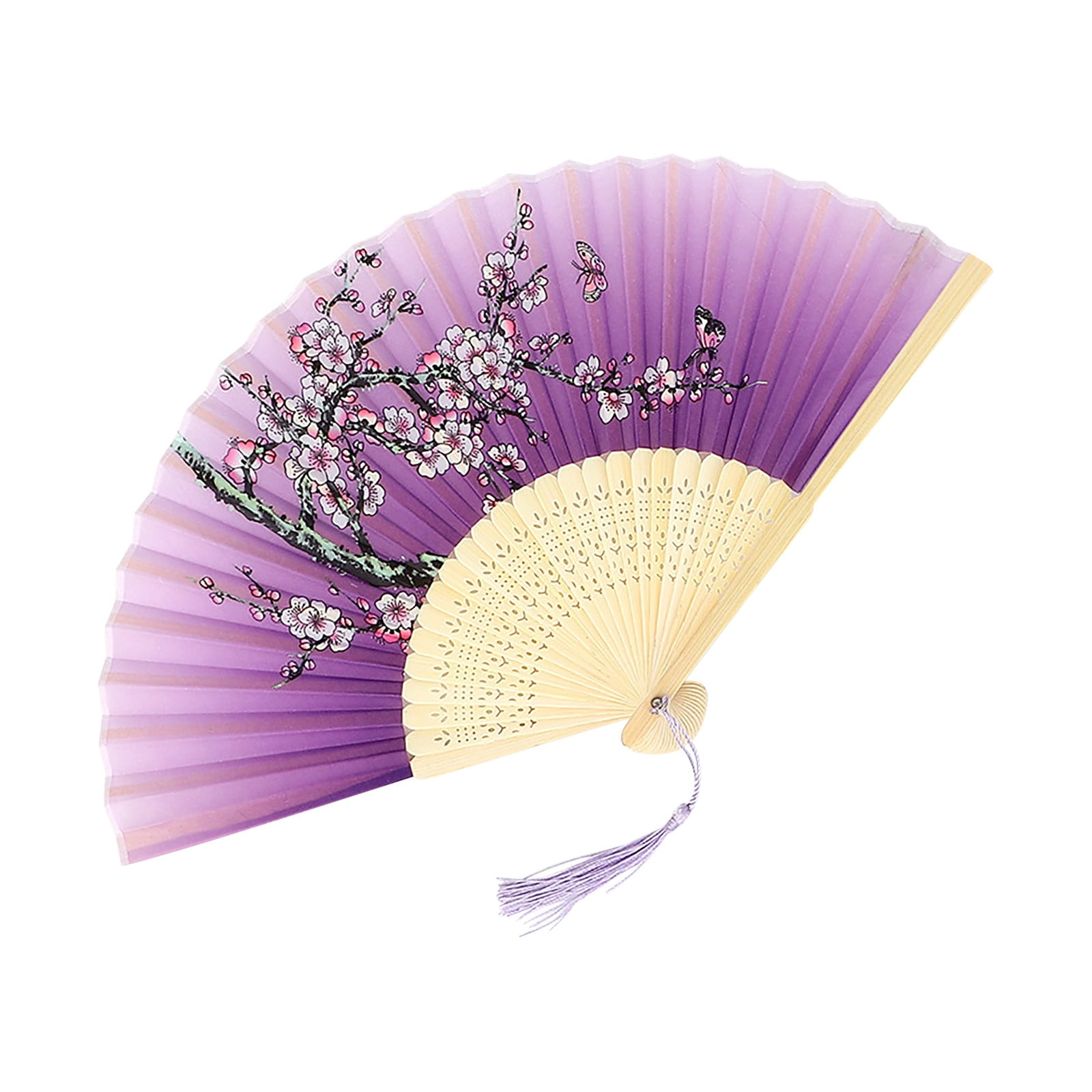 1 Pcs Handheld Floral Folding Fans Hand Held Silk Bamboo Fans Antique ...