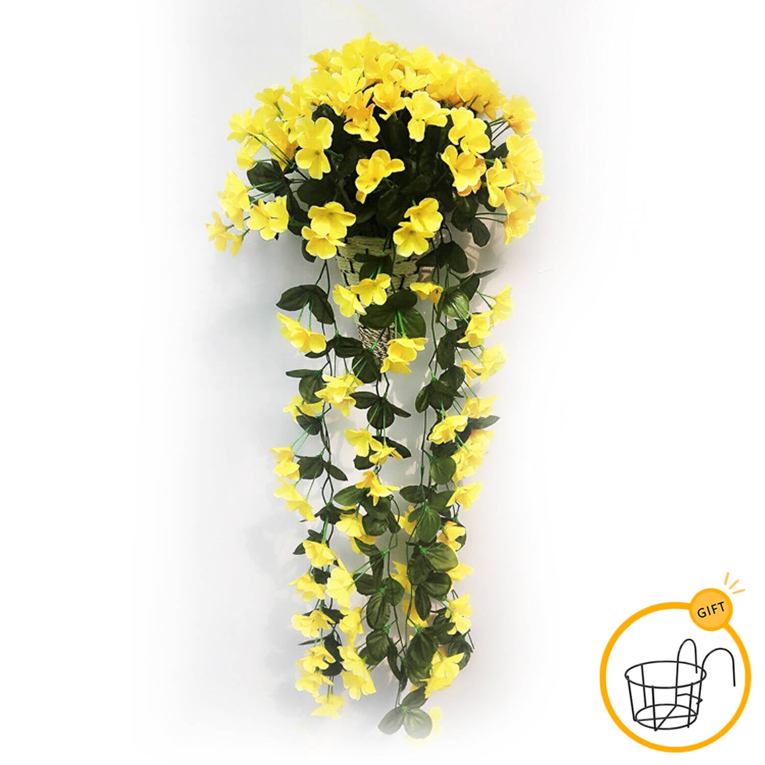 1 Pcs Hanging Artificial Flowers with a Storage Basket for Outdoor ...