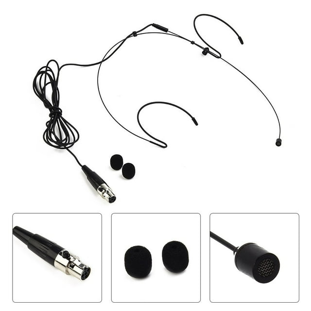 1 Pcs High Quality Double Omnidirectional Condenser Earhook Headset Mic ...