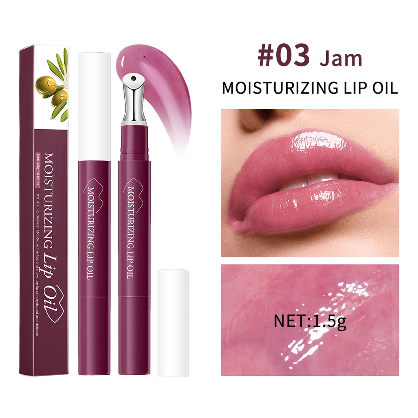 1 Pcs High-Shine Hydrating Lip Gloss - Glass Finish with Plumping ...