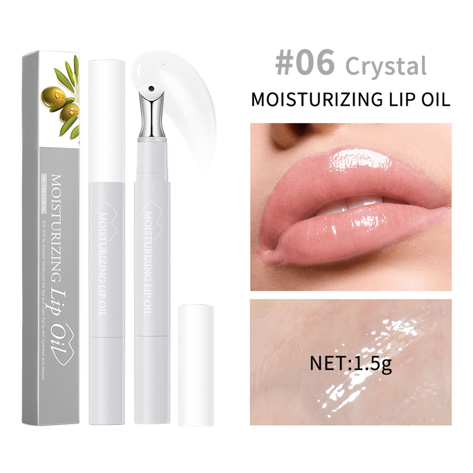 1 Pcs High-Shine Hydrating Lip Gloss - Glass Finish with Plumping ...