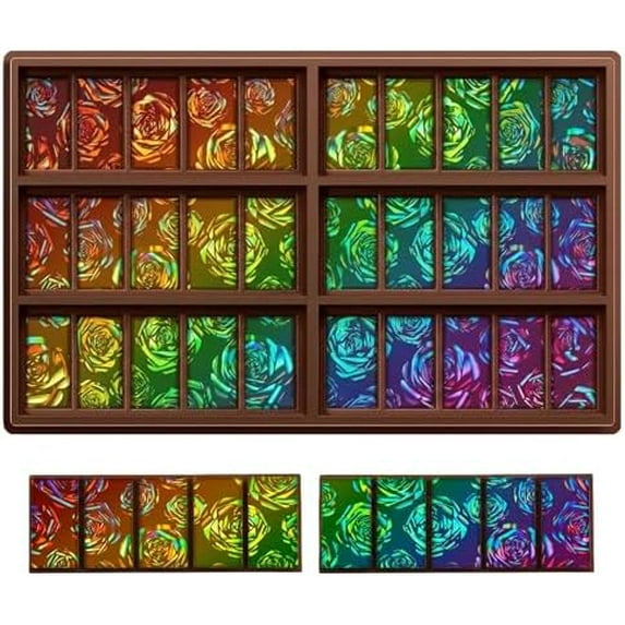 1 Pcs Holographic Chocolate Molds Resin Silicone Chocolate Bar Deep ...
