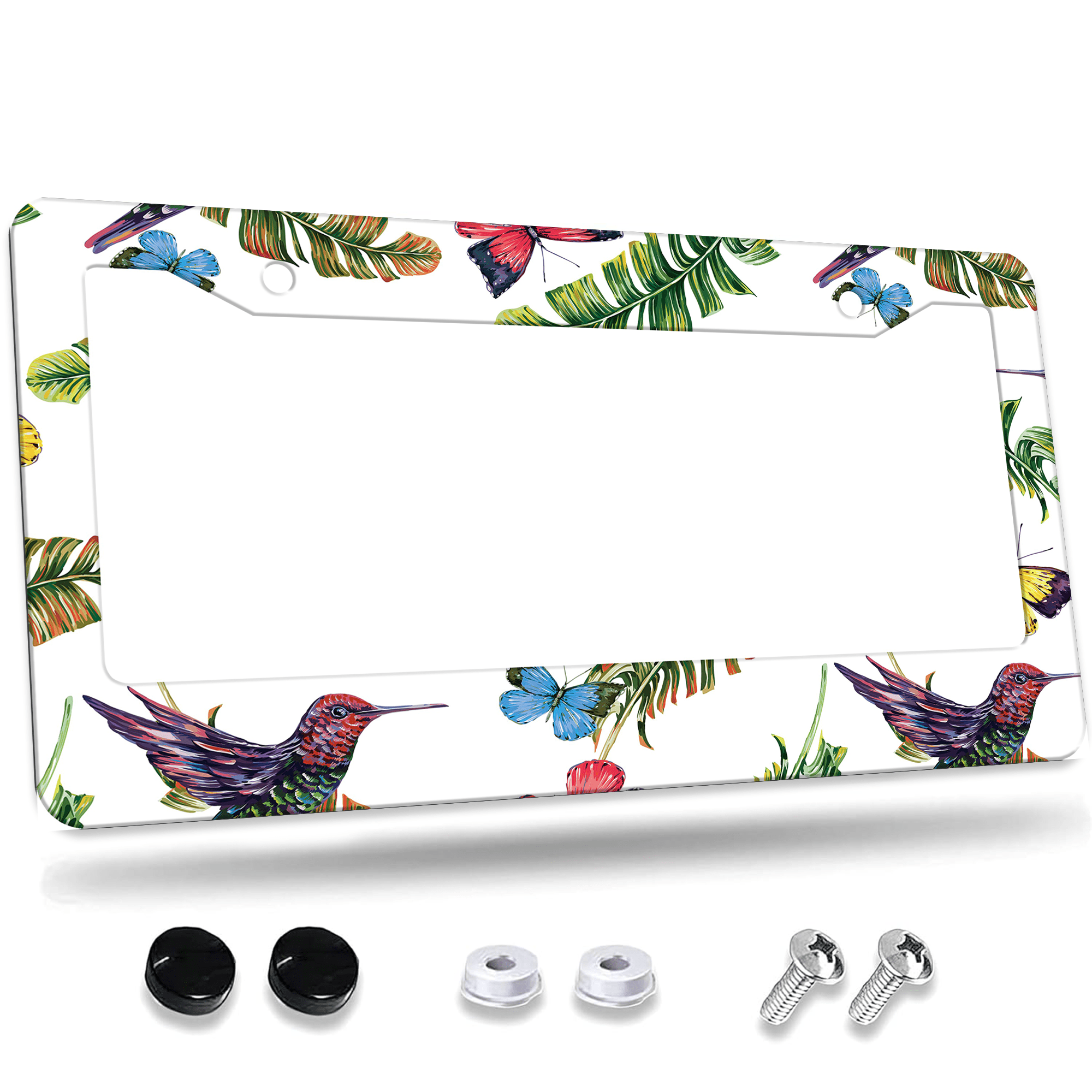 1 Pcs Hummingbird and Butterfly License Plate Frame, License Plate ...