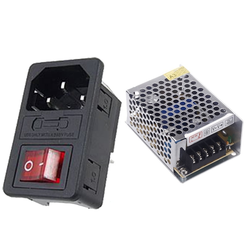 1 Pcs Inlet Male Power Socket with Fuse Switch & 1 Pcs AC 100V-240V to ...