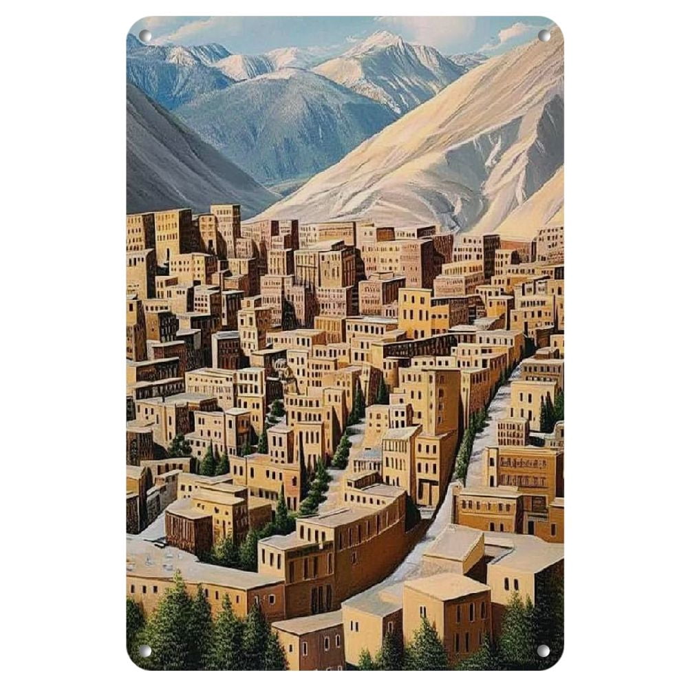1 Pcs Jit Landscape Art Metal Tin Sign - Rustic Iron Wall Art Décor ...