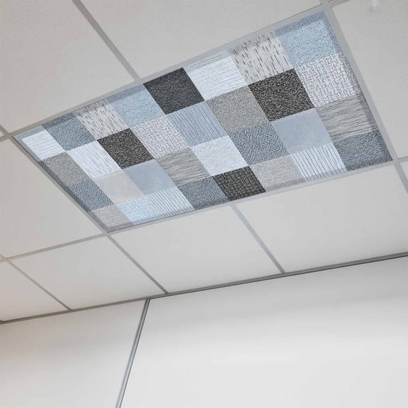 1 Pcs Khaki Grey Woven Fluorescent Light Covers Industrial Patchwork ...