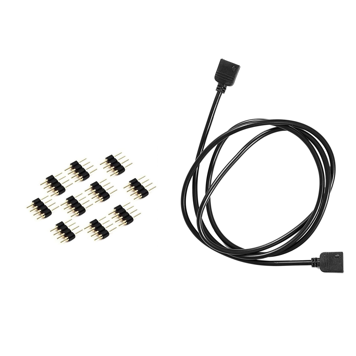 1 Pcs Led Strips Rgb Connector Extension Cable & 50 Pcs 4 Pin Rgb Led ...