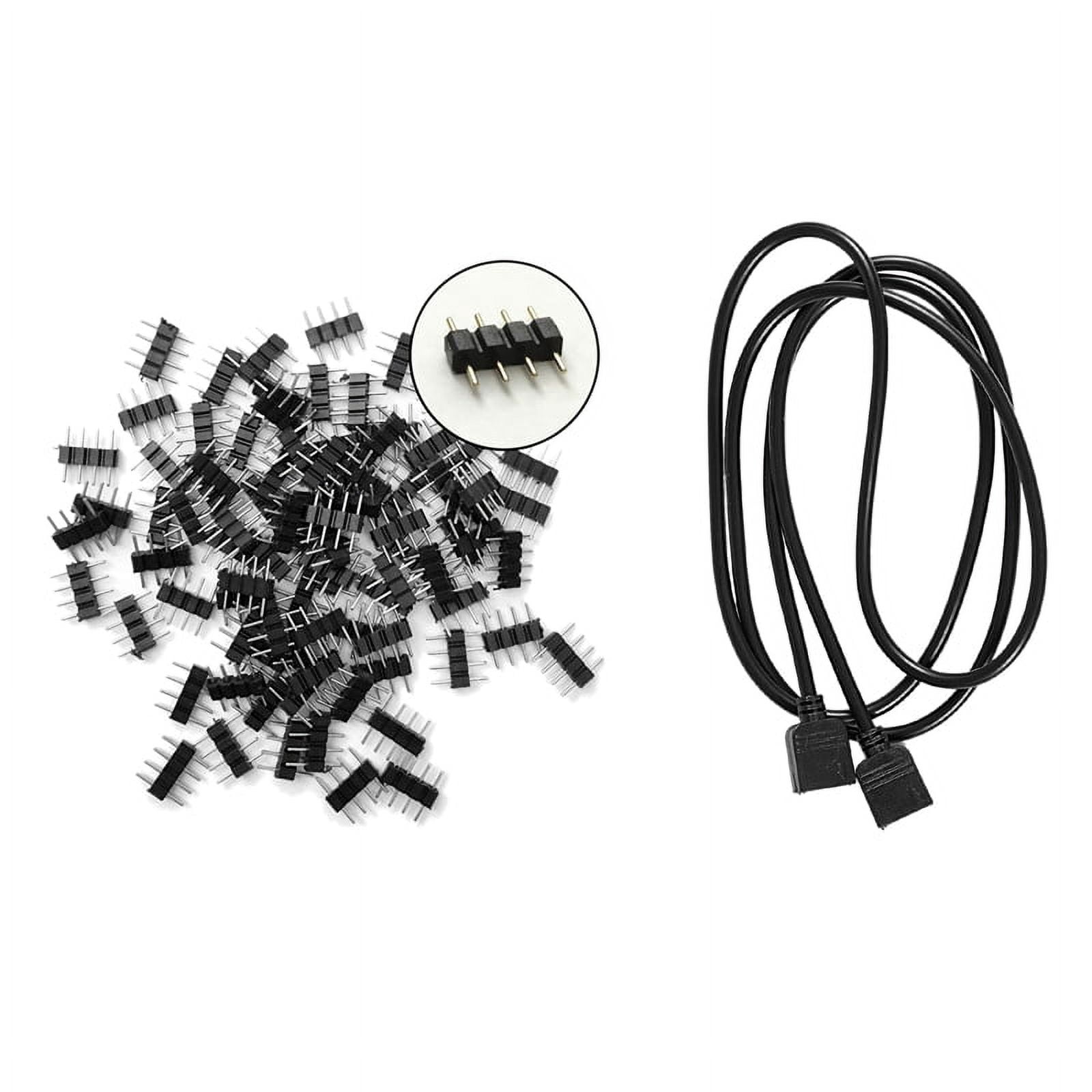 1 Pcs Led Strips Rgb Connector Extension Cable & 50 Pcs 4 Pin Rgb Male ...