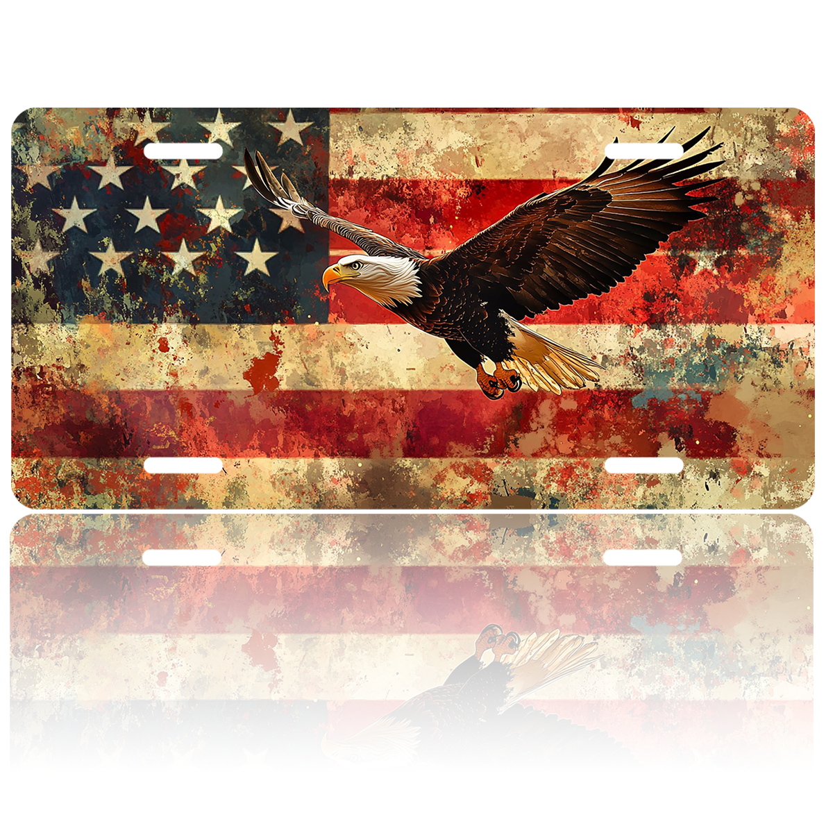 1 Pcs License Plate Covers & Frames, Bald Eagle in Flight over ...