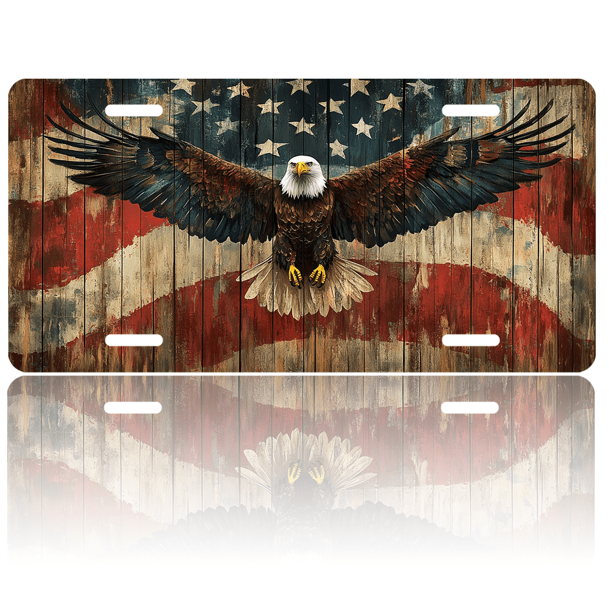 1 Pcs License Plate Covers & Frames, Bald Eagle with Spread Wings ...