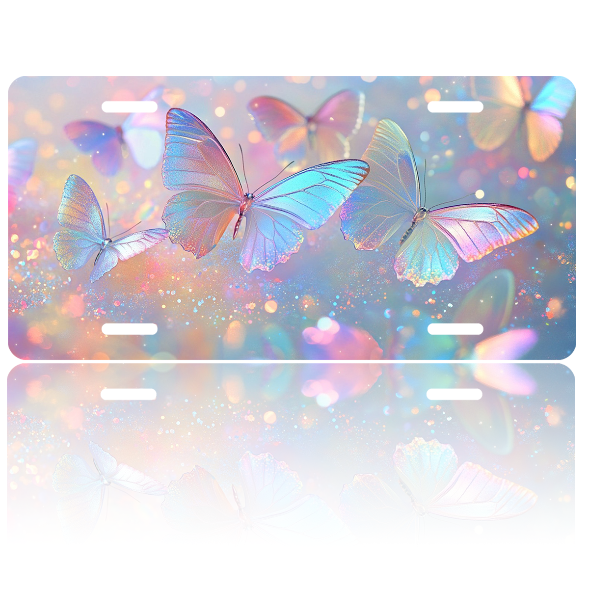 1 Pcs License Plate Covers & Frames, Iridescent Butterflies in a ...