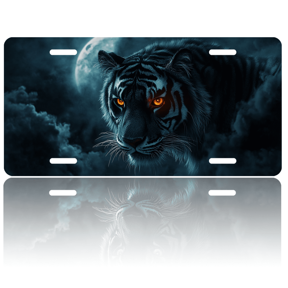 1 Pcs License Plate Covers & Frames, Majestic Tiger with Glowing Eyes ...